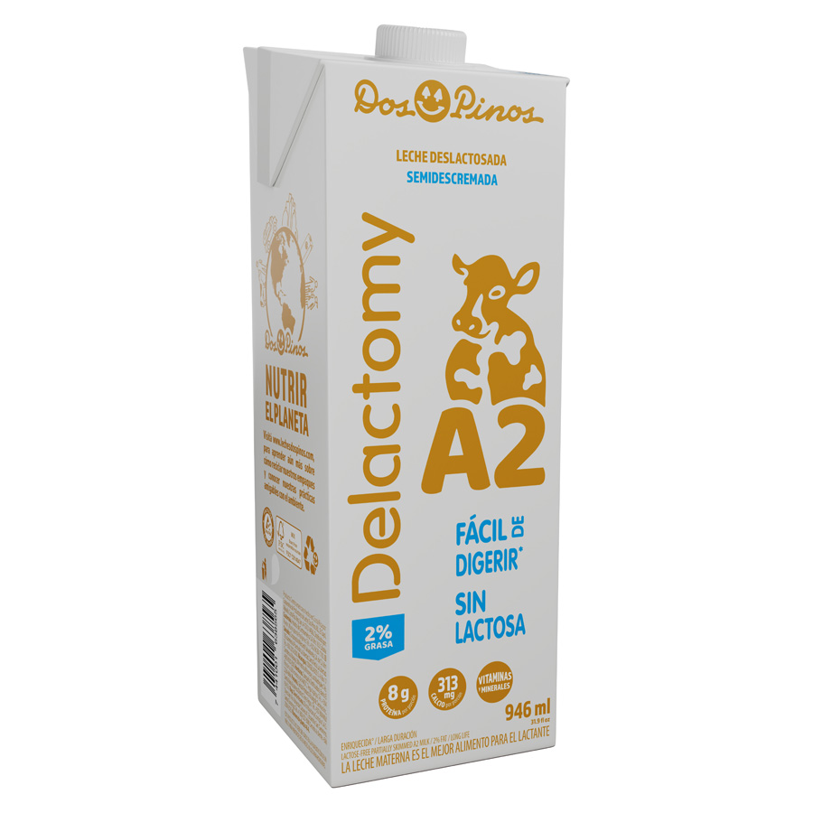 Leche Delactomy Semidescremada A2, líquida – Dos Pinos